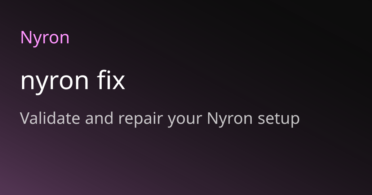 nyron fix | Nyron