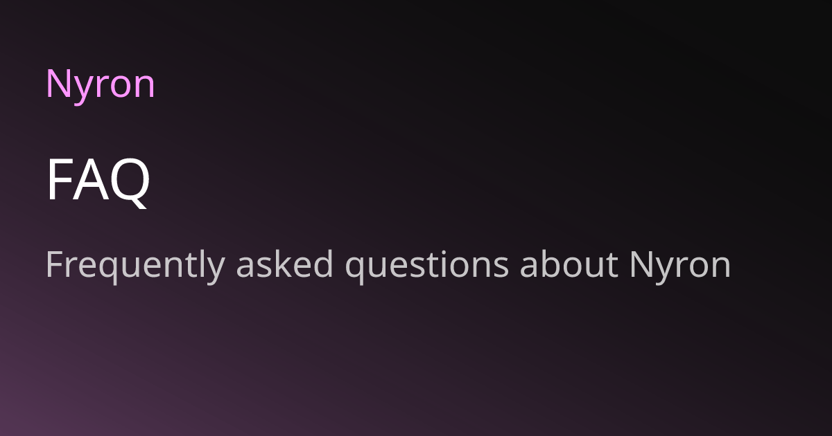 FAQ | Nyron