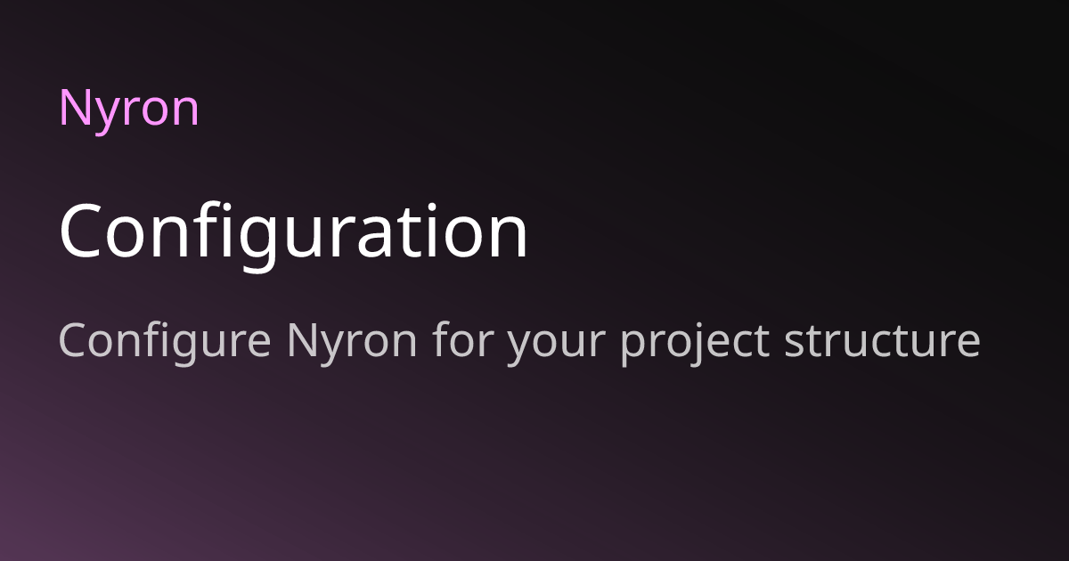 Configuration | Nyron